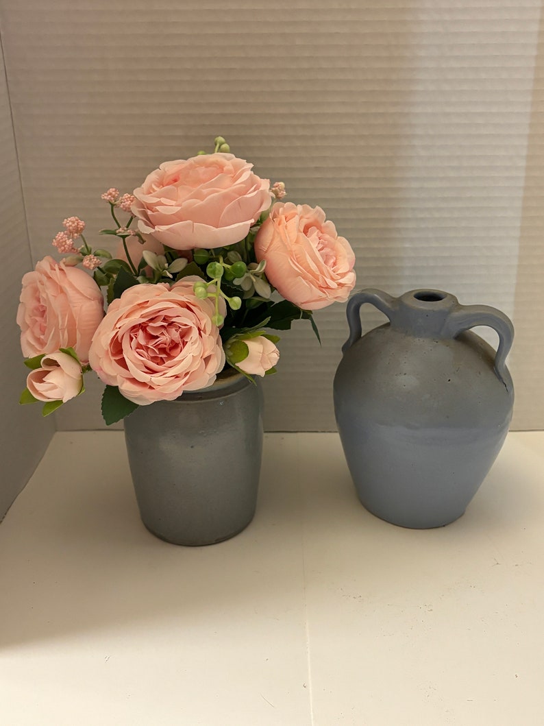 Two Blue Small Antique Crocks With Cabbage Roses - Etsy