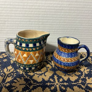 Two Antique Pottery Small Pitchers - Etsy