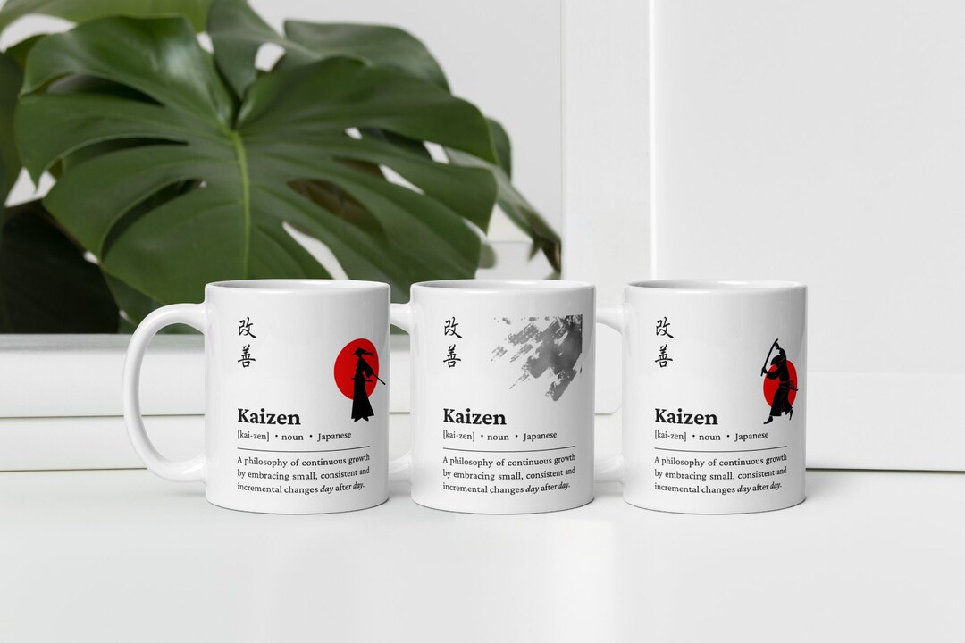 Kaizen Mug Japanese Philosophy White 11 Oz - Coffee | Office | Home ...