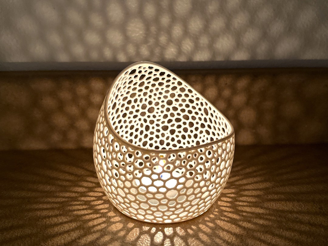 Voronoi Teardrop LED Tea Light Holder: Unique Home Decor Gift for ...