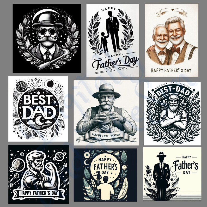 Father's Day Clipart Bundle for Every Dad, Papa, Daddy, Grandfather ...