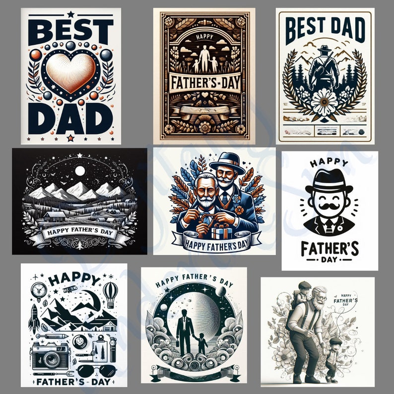Father's Day Clipart Bundle for Every Dad, Papa, Daddy, Grandfather ...