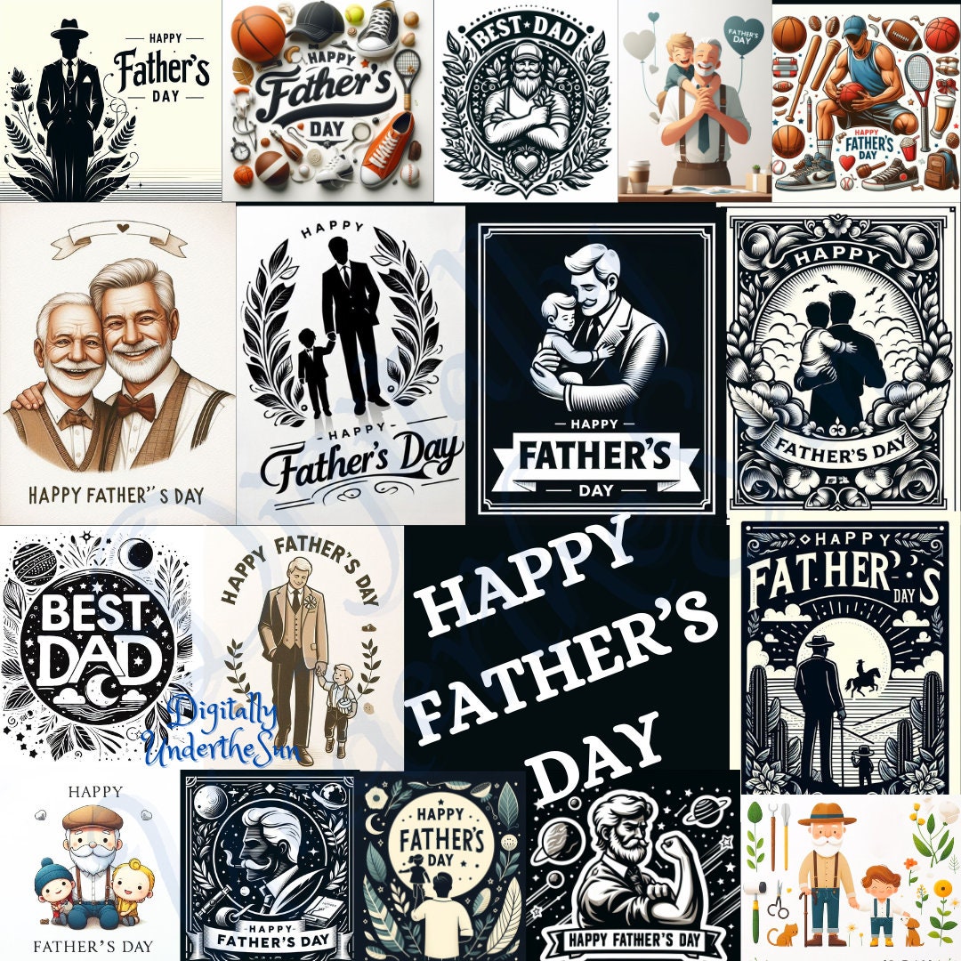Father's Day Clipart Bundle for Every Dad, Papa, Daddy, Grandfather ...