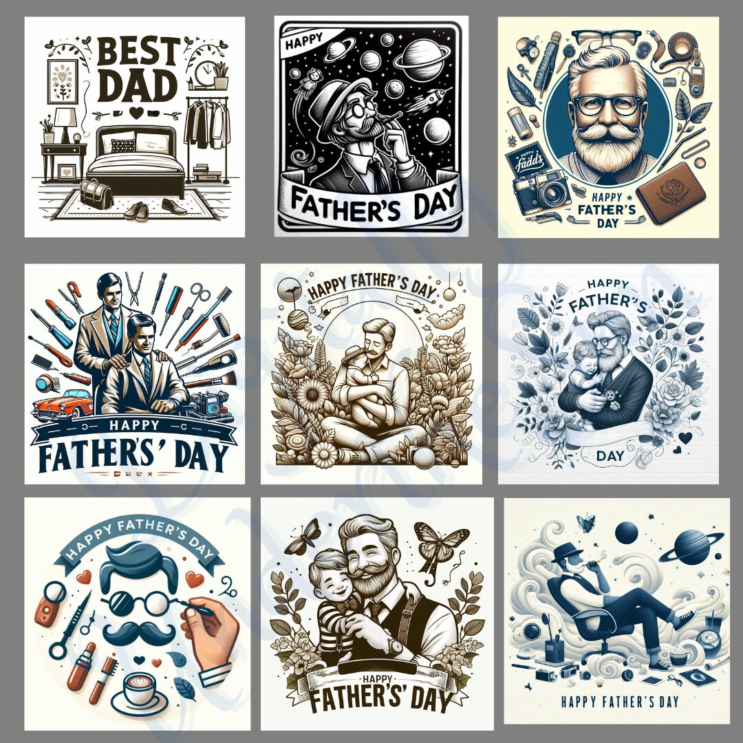 Father's Day Clipart Bundle for Every Dad, Papa, Daddy, Grandfather ...