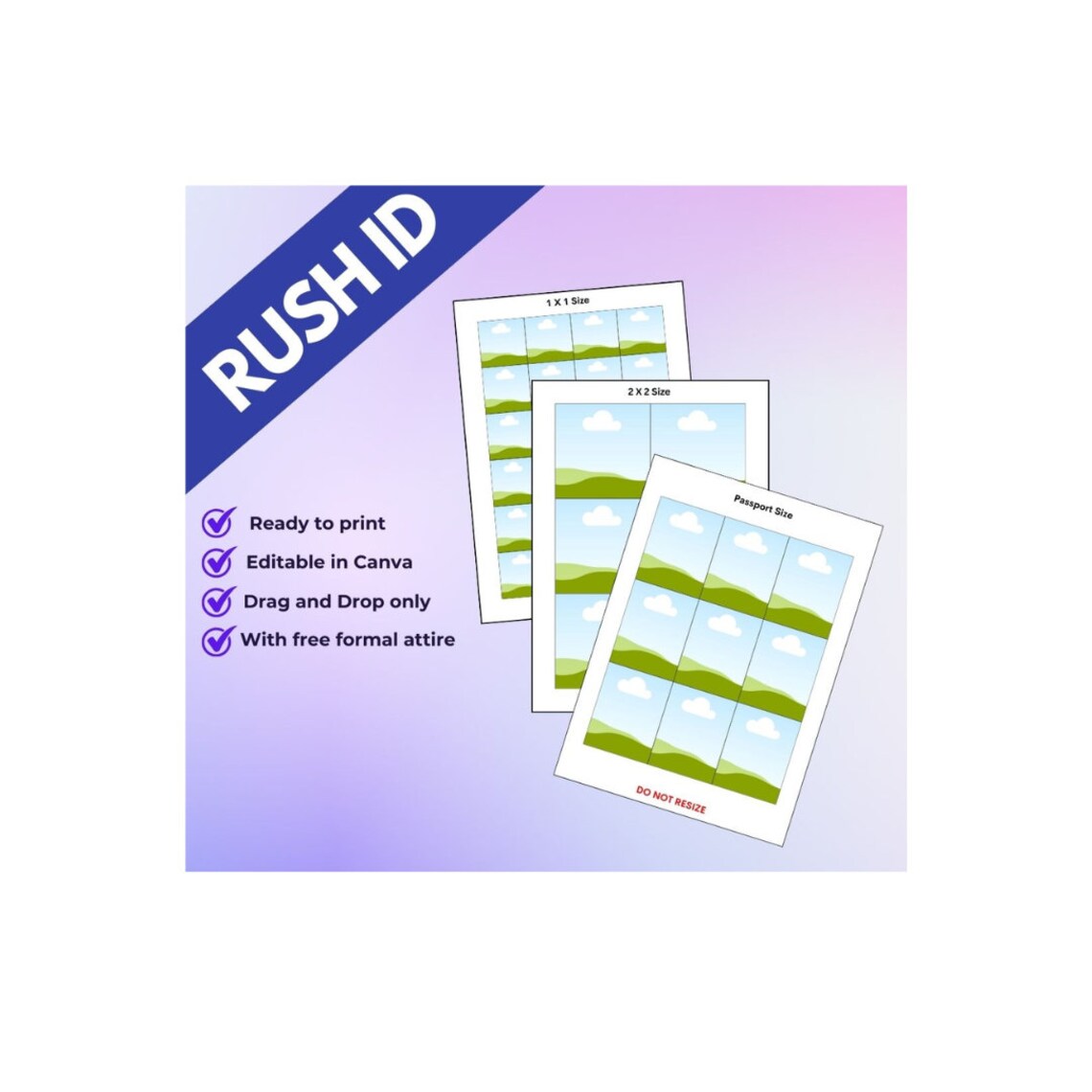 RUSH ID Templates - Etsy
