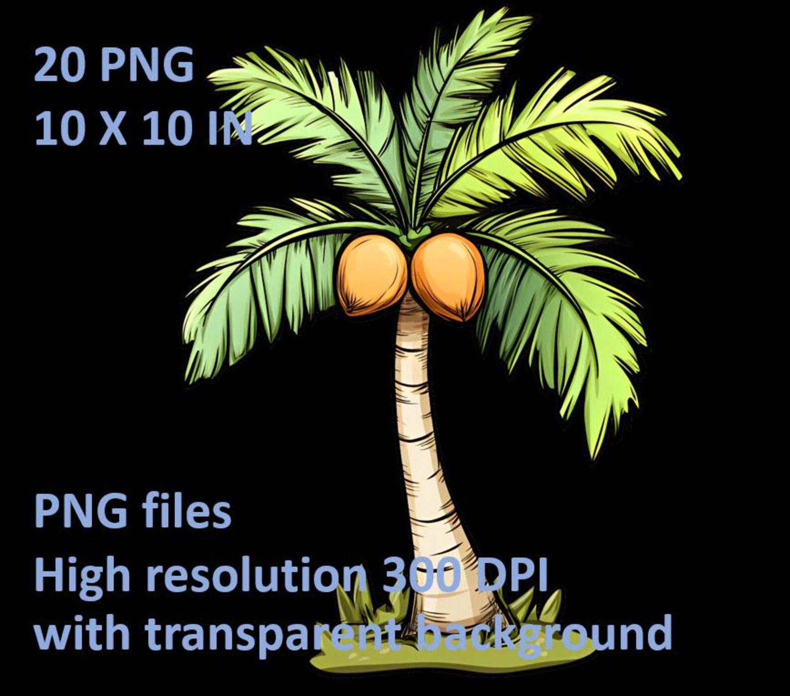 Coconut Tree Icon, PNG Sublimation, Instant Digital Download ...