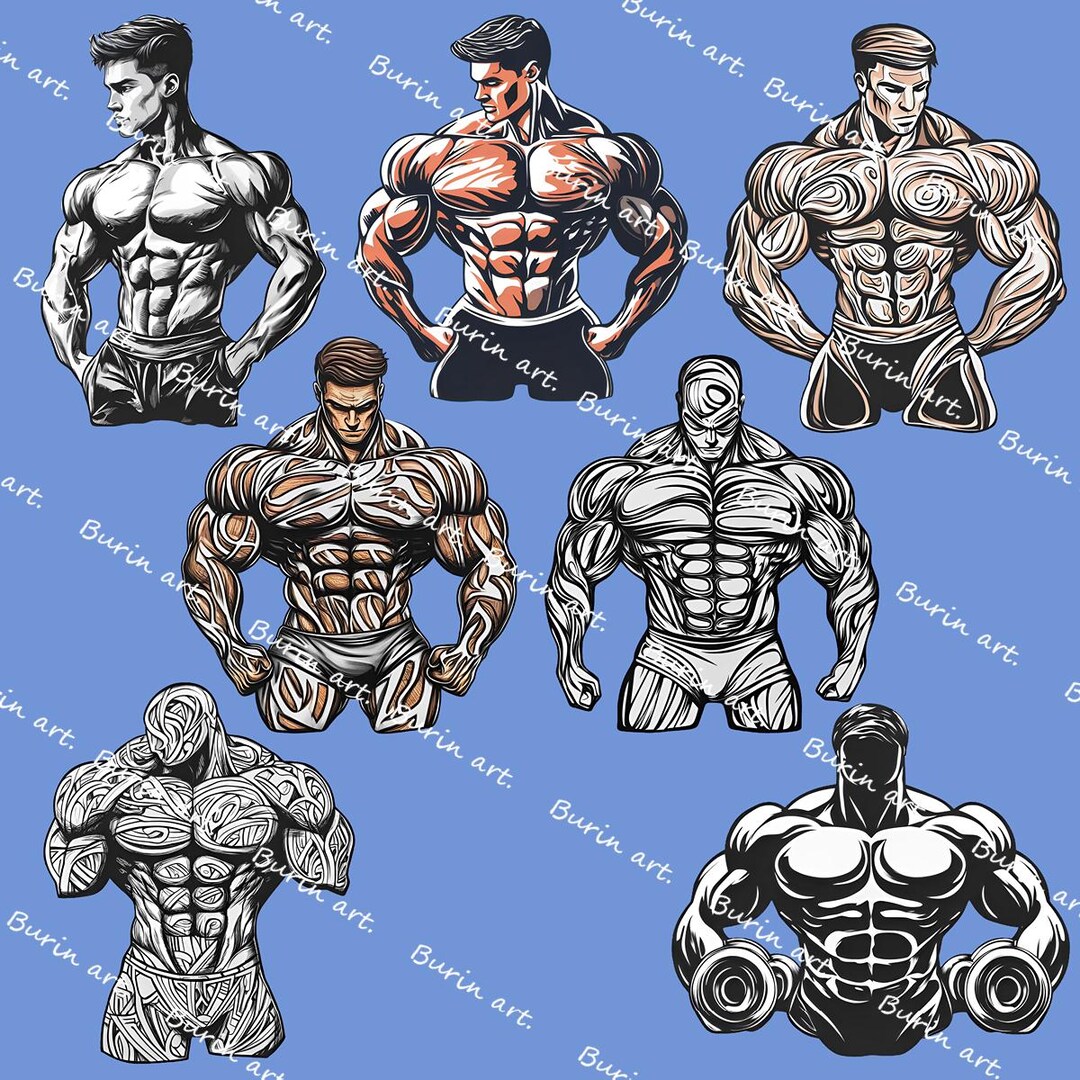Muscle Man Icon Svg, Muscleman Gym, PNG Sublimation, Instant Digital ...