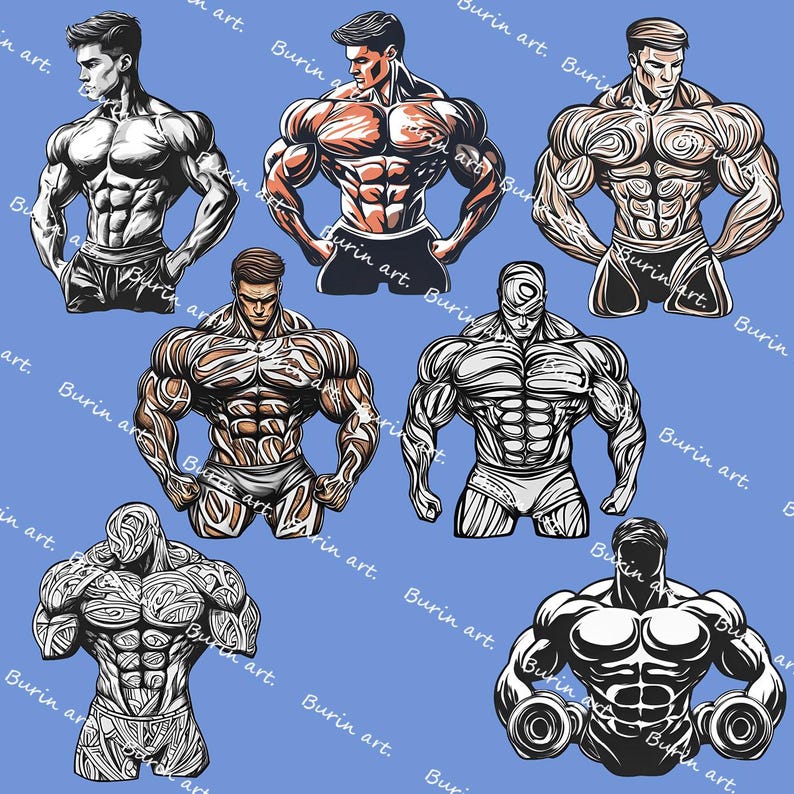 Muscle Man Icon Svg, Muscleman Gym, PNG Sublimation, Instant Digital ...