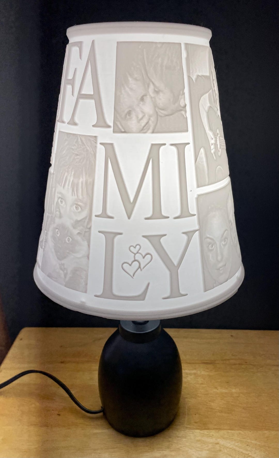 Canadian Made 3D Printed Lithophane Family Lamp | Custom Memory Light ...
