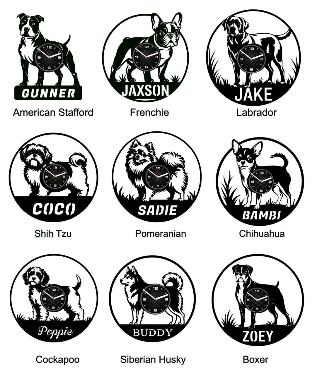 Personalized Dog Breed Clock – 3D Printed Pet Memorial, Desk or Wall ...