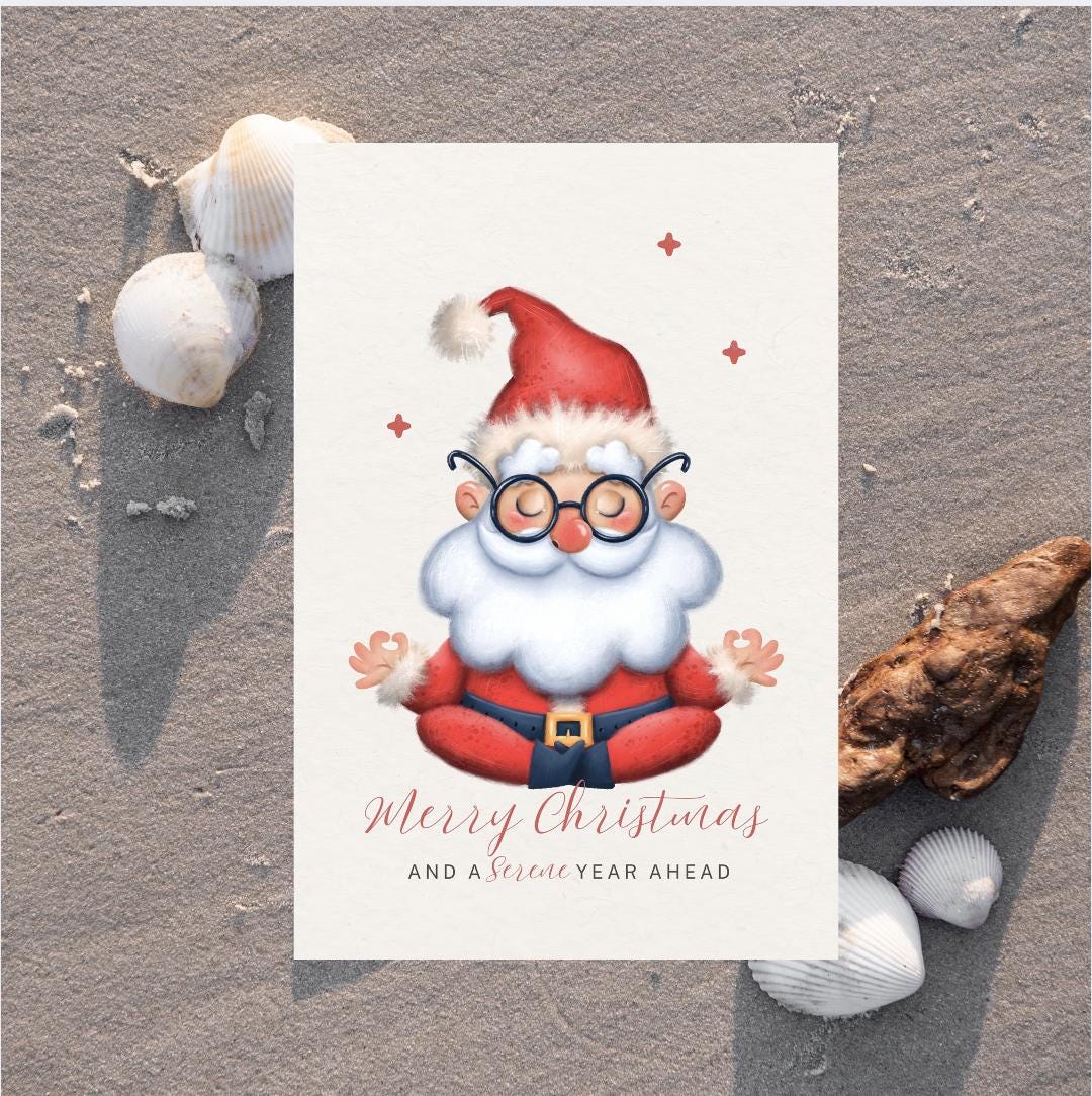 Santa Greeting Card christmas Card New Year Card Modern Holiday Card ...