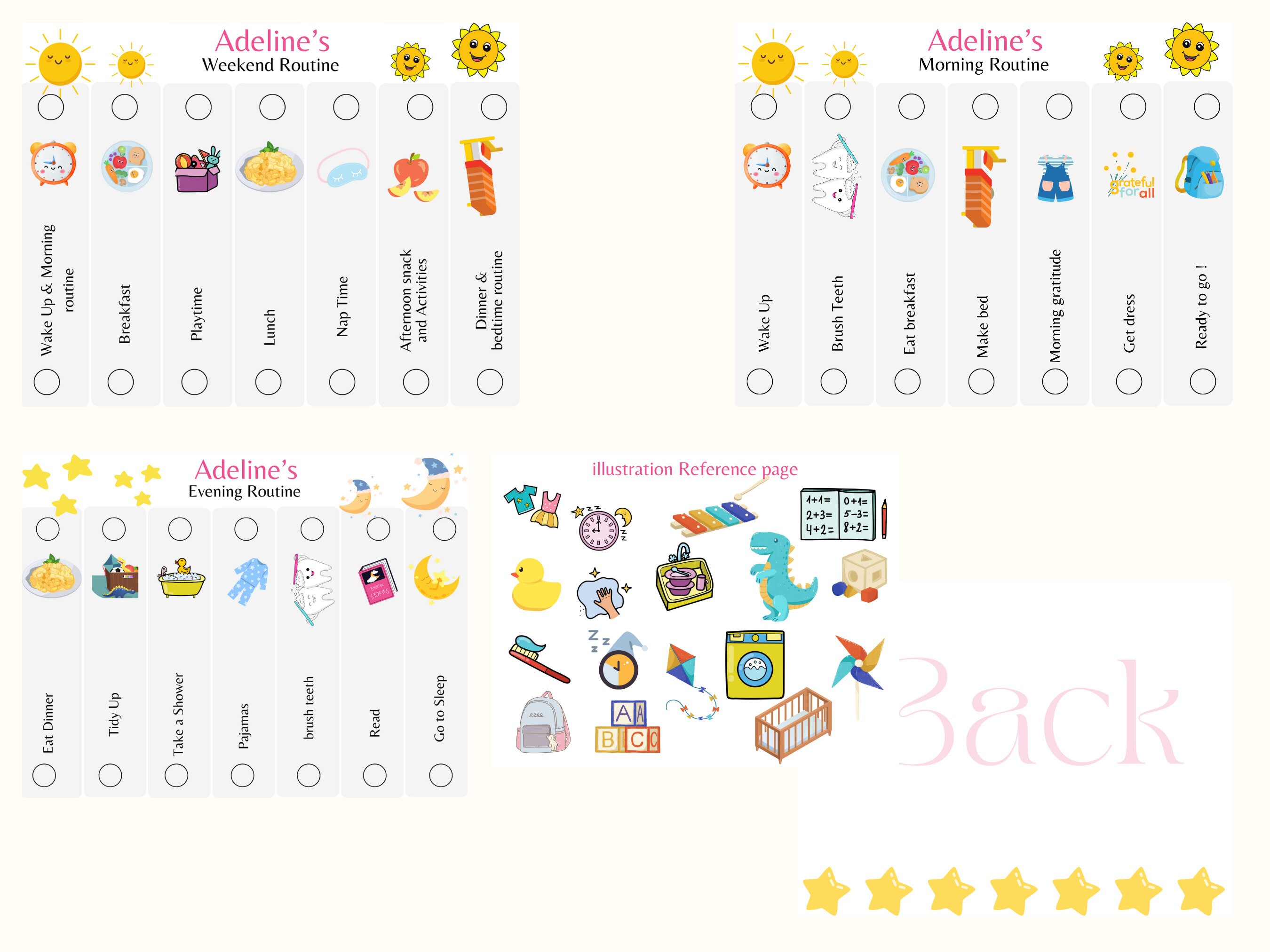 Routine Flip Chart Digital Download for Kids Morning Routine Daily Kids ...