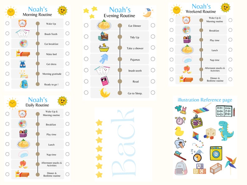 Routine Flip Chart Digital Download for Kids Morning Routine Daily Kids ...