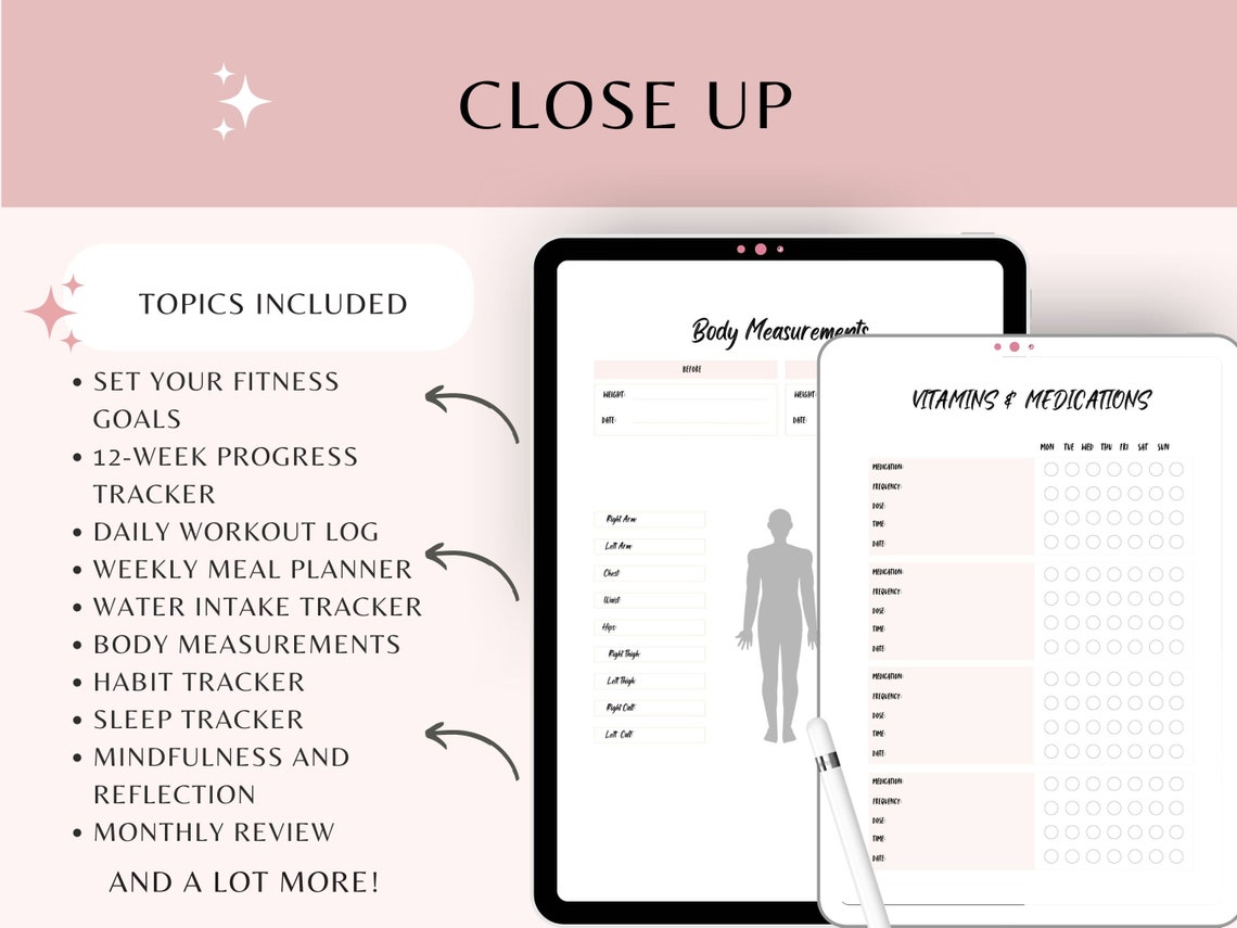 Printable Fitness Planner, Digital Workout Planner, Printable Fitness ...
