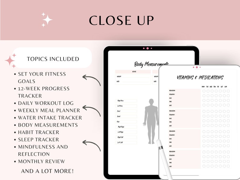 Printable Fitness Planner, Digital Workout Planner, Printable Fitness ...