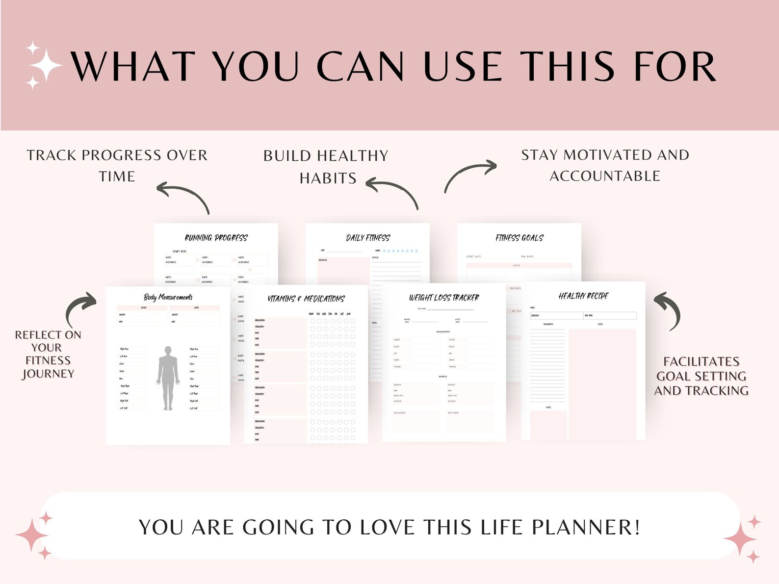 Printable Fitness Planner, Digital Workout Planner, Printable Fitness ...