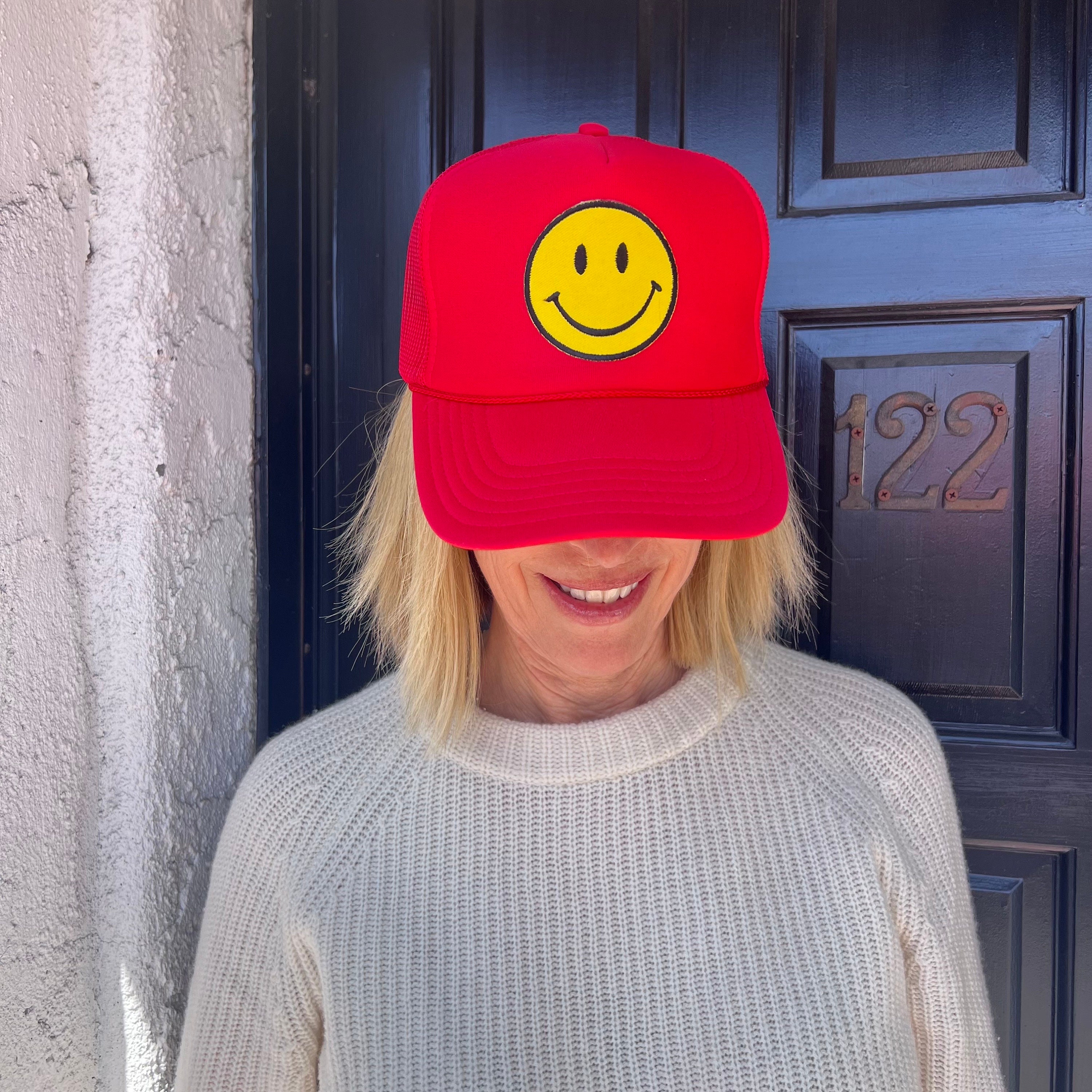 Smiley Face Trucker Hat - Etsy