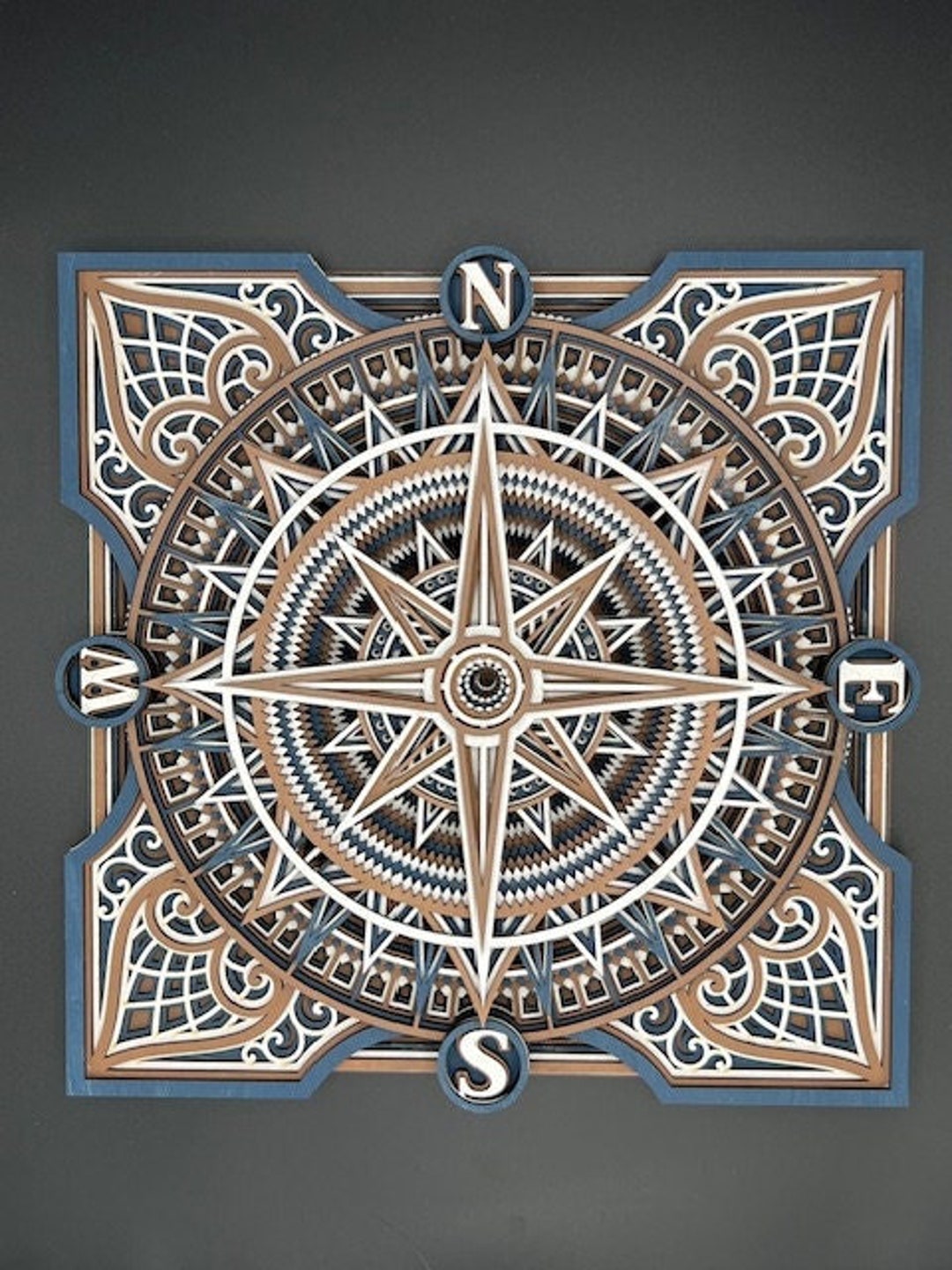 12 Layer Wood Compass Wall Hanging - Etsy