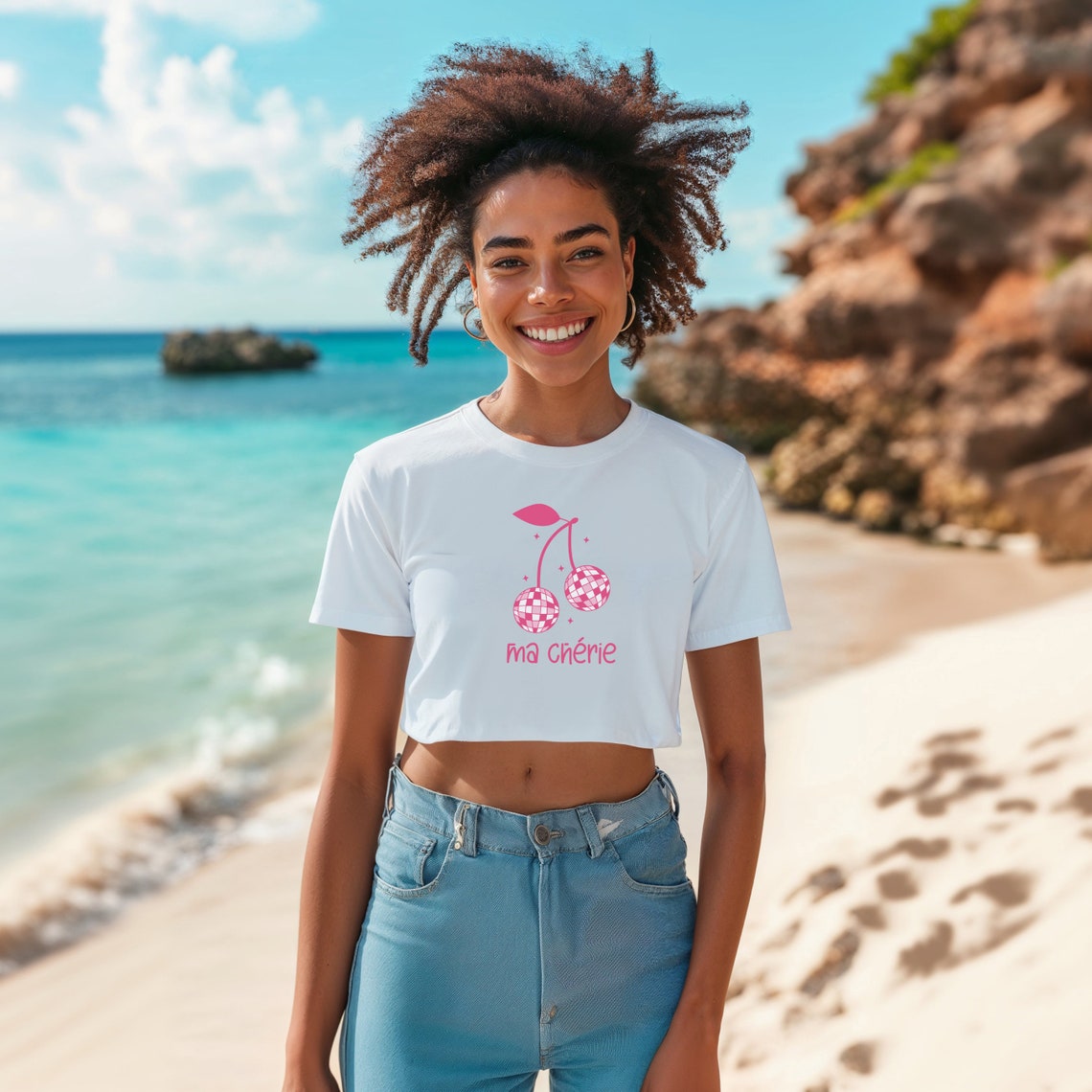 Cherry Crop Top Girl Beachy Tshirt Preppy Clothes Teens French Girl ...