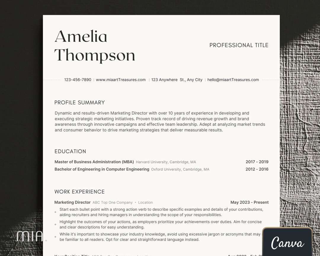 Ats-ready Resume Template: Minimalist Design, Professional Layout ...