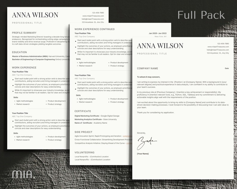 Ats-optimized Resume Template: Clean, Professional Minimalist Design ...