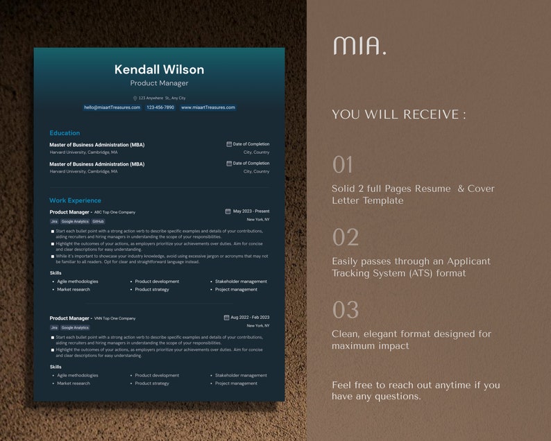 Modèle de CV simplifié, optimisé par ATS : design épuré, structure ...