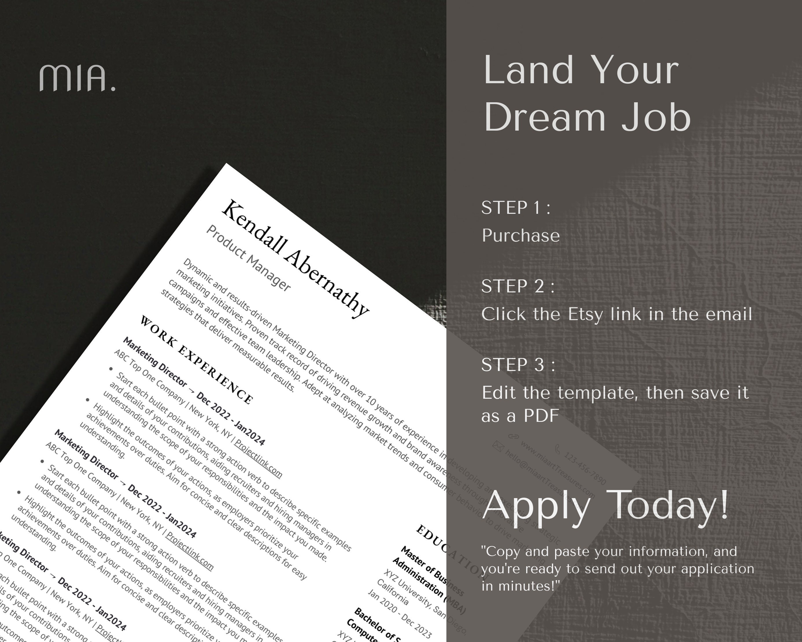 Tailored Ats-optimized Resume Template: Professional Minimalist Design ...