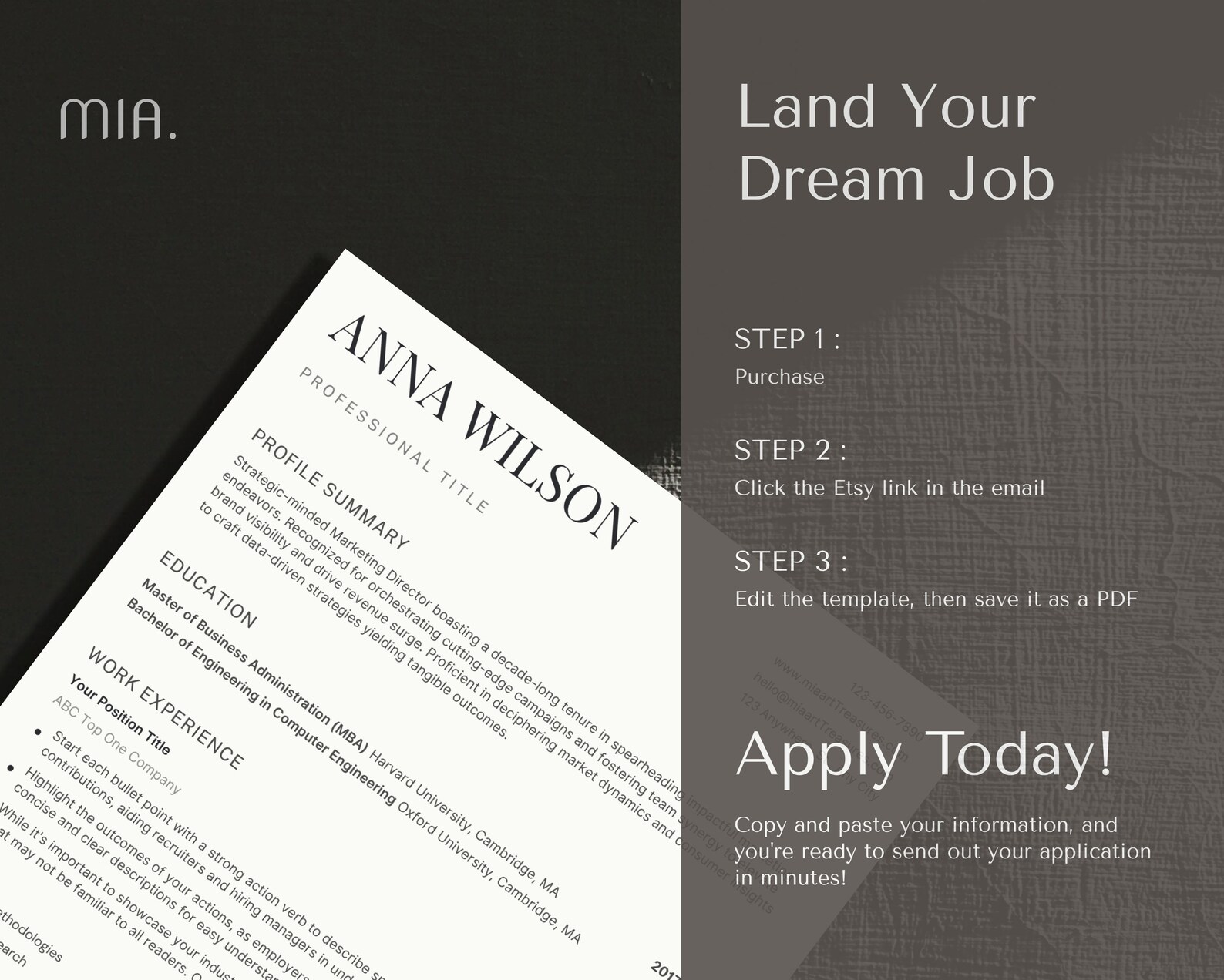 Ats-optimized Resume Template: Clean, Professional Minimalist Design ...