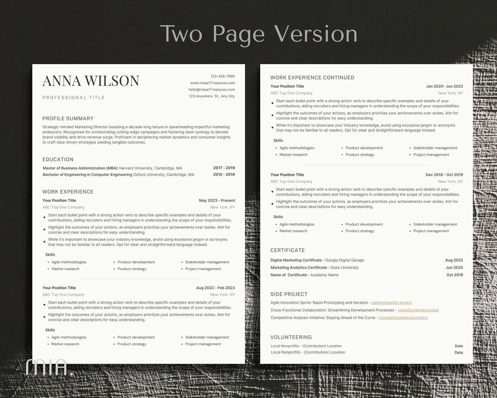 Ats-optimized Resume Template: Clean, Professional Minimalist Design ...