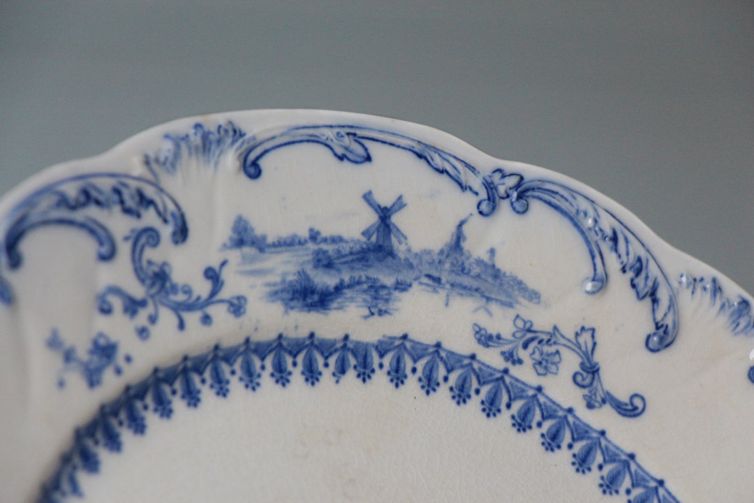 Ridgways Delft Patroon Blue En Wit Plate. - Etsy