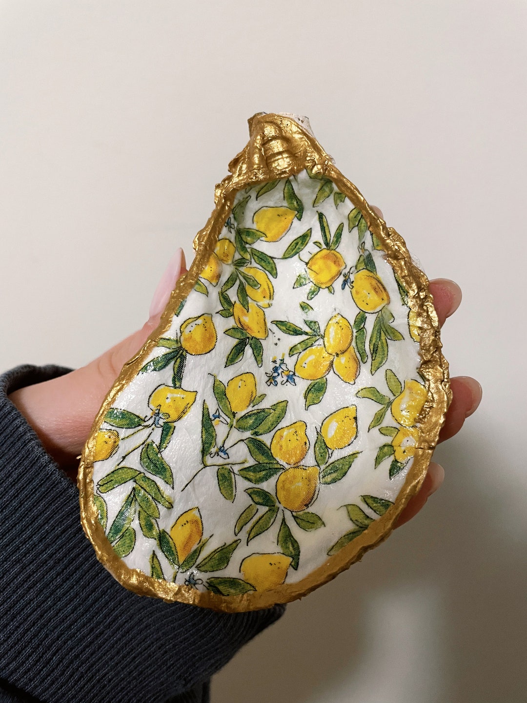 Lemon Oyster Shell Ring/trinket Dish, Oyster Shell, Trinket Dish, Ring ...