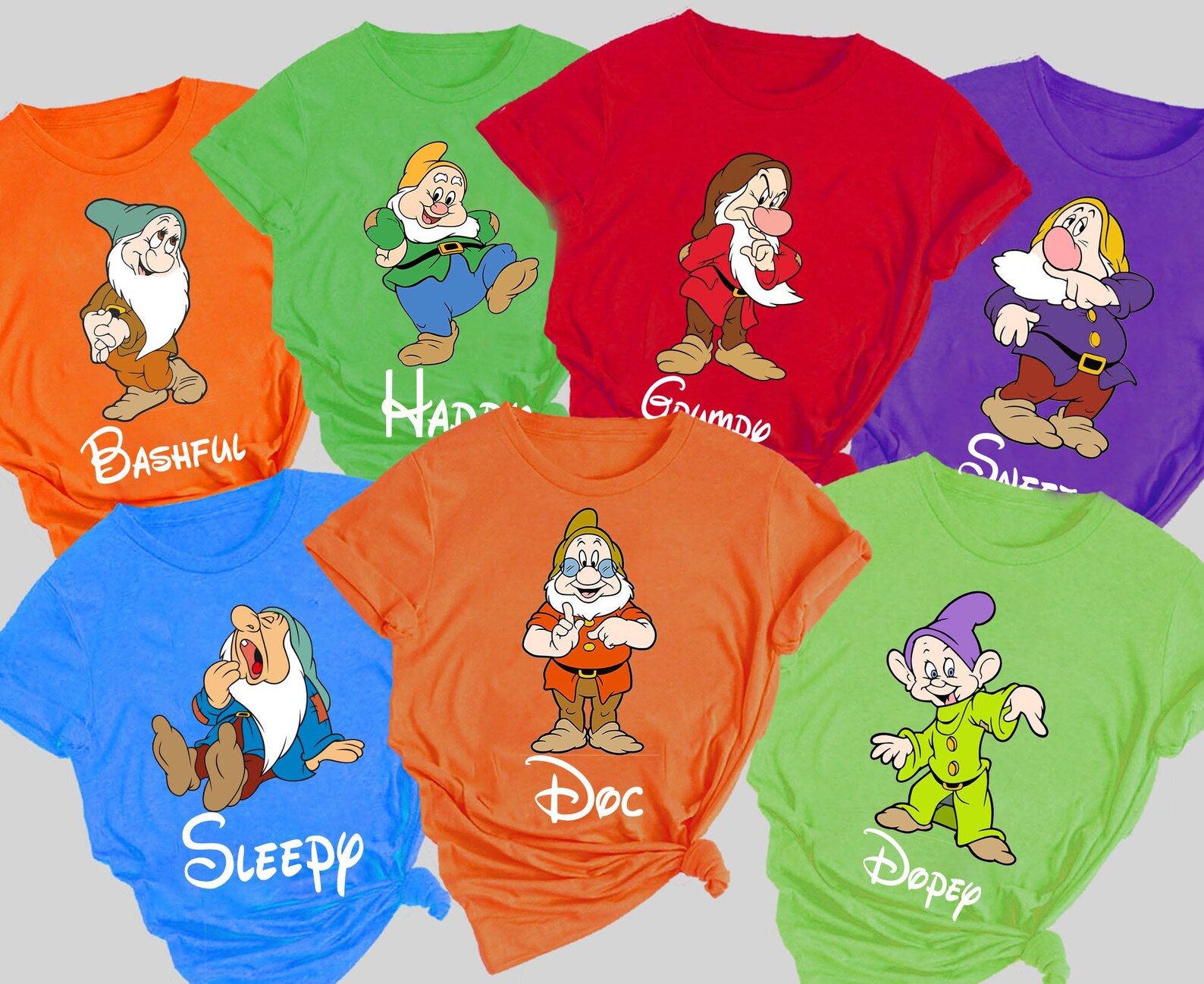 7 Dwarf Costume Group Shirt, Seven Dwarfs Adult Kids Toddler Group ...