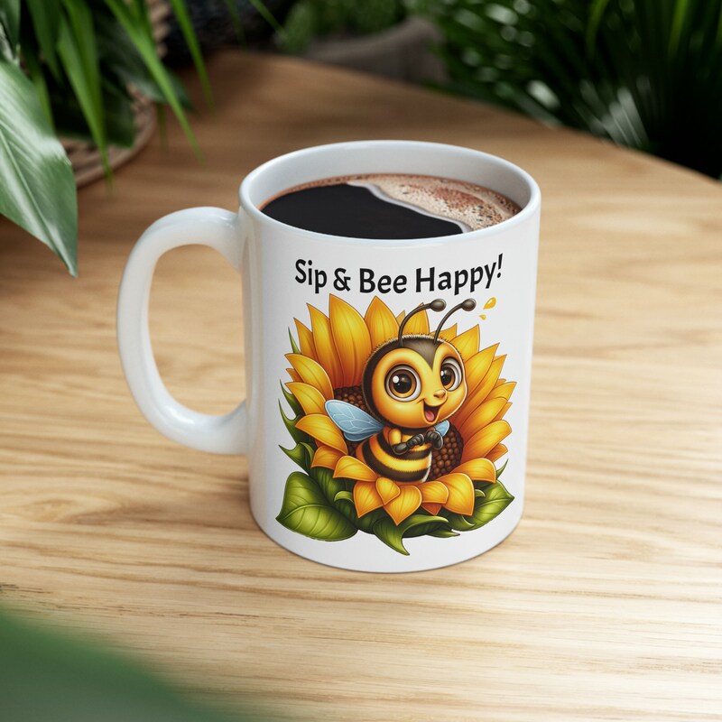 Bee Happy Mug - Etsy