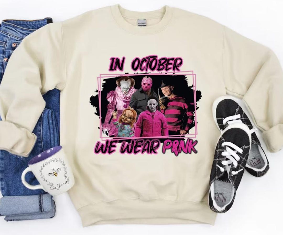 In October We Wear Pink Horror Svg Png, Autumn Fall Halloween Png ...