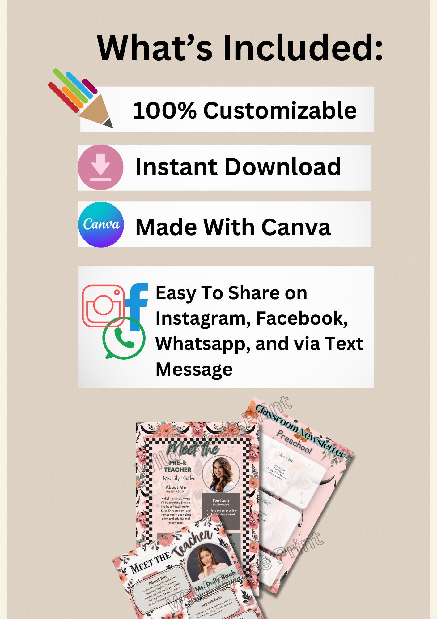 Editable Highland Cow Meet the Teacher and Classroom Newsletter ...