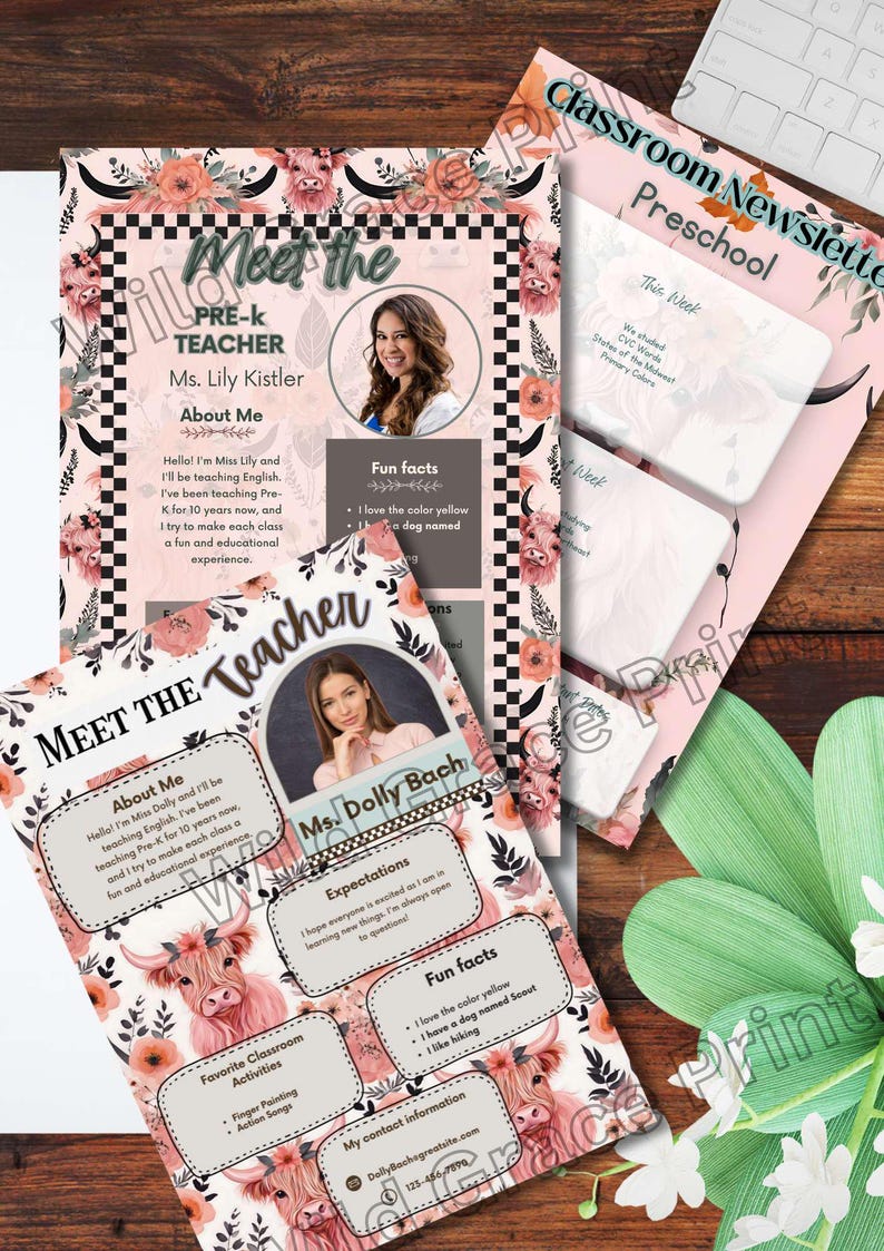 Editable Highland Cow Meet the Teacher and Classroom Newsletter ...
