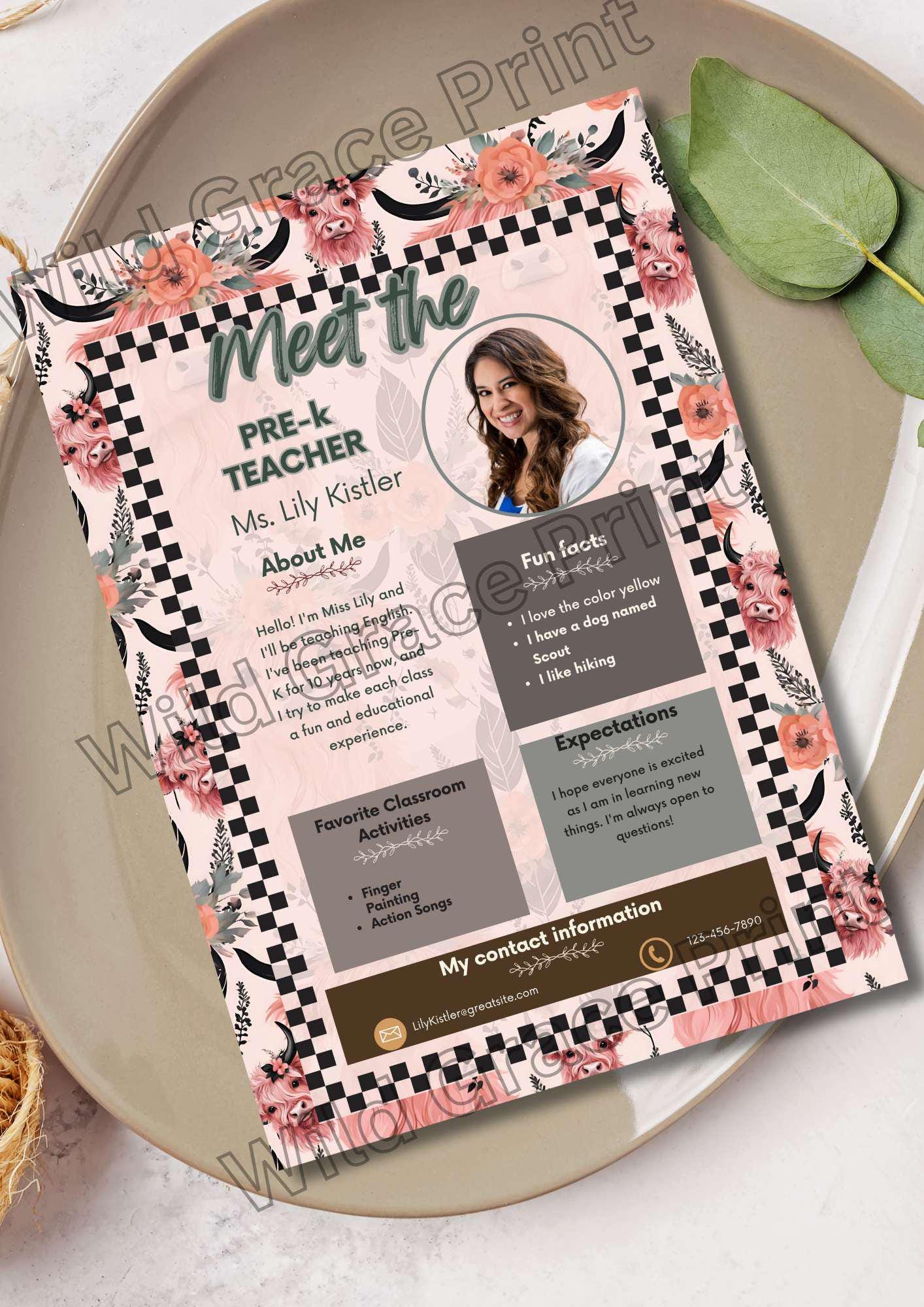 Editable Highland Cow Meet the Teacher and Classroom Newsletter ...