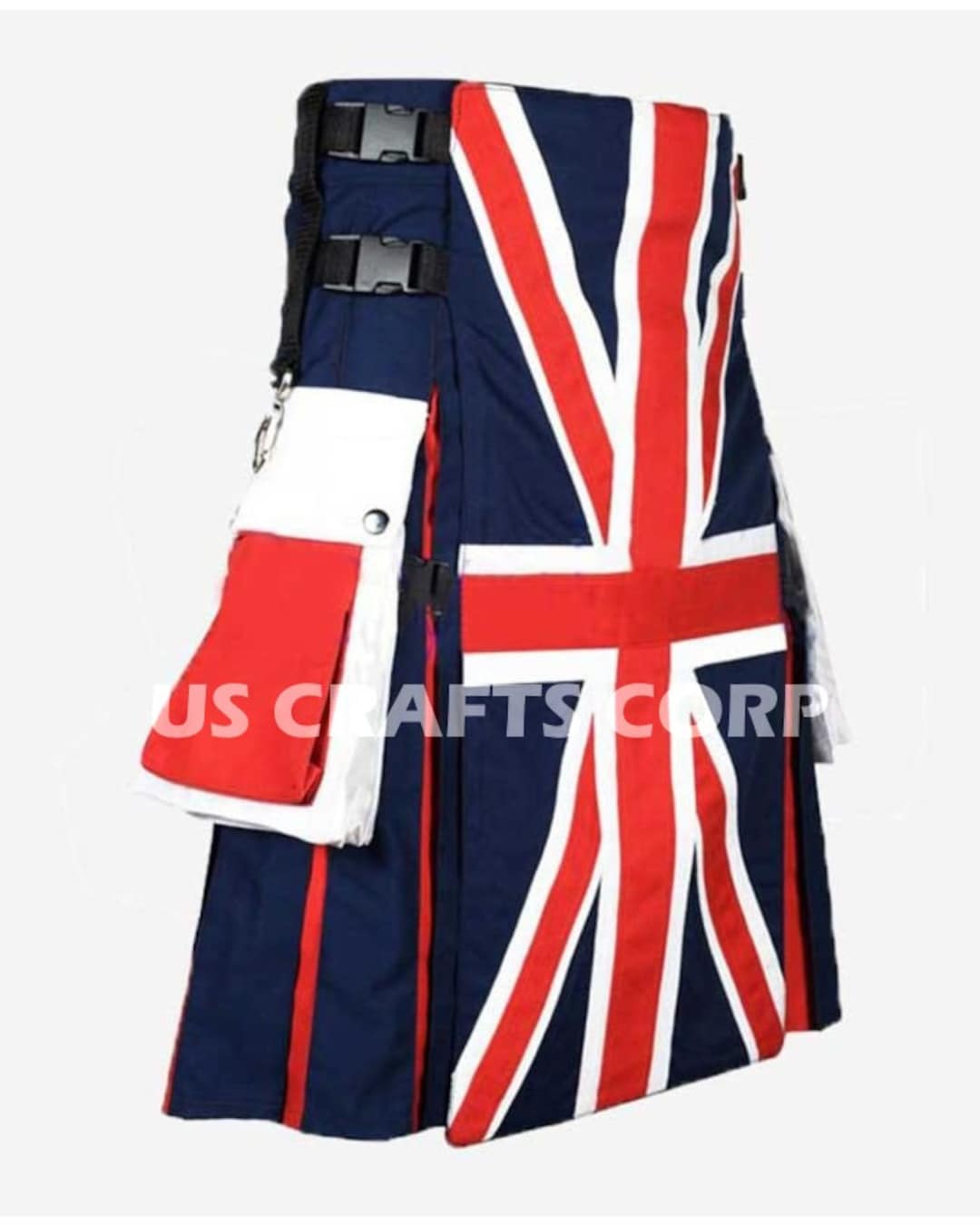 Custom Made British Flag Kilt Hybrid Utility Cotton Kilt Scottish Kilt ...