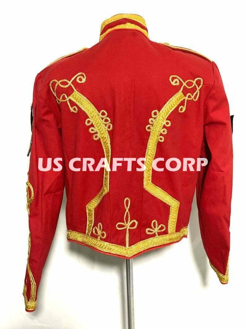 Red Napoleonic Jimmie Hendrix Military Style Tunic Plessie Hussar ...