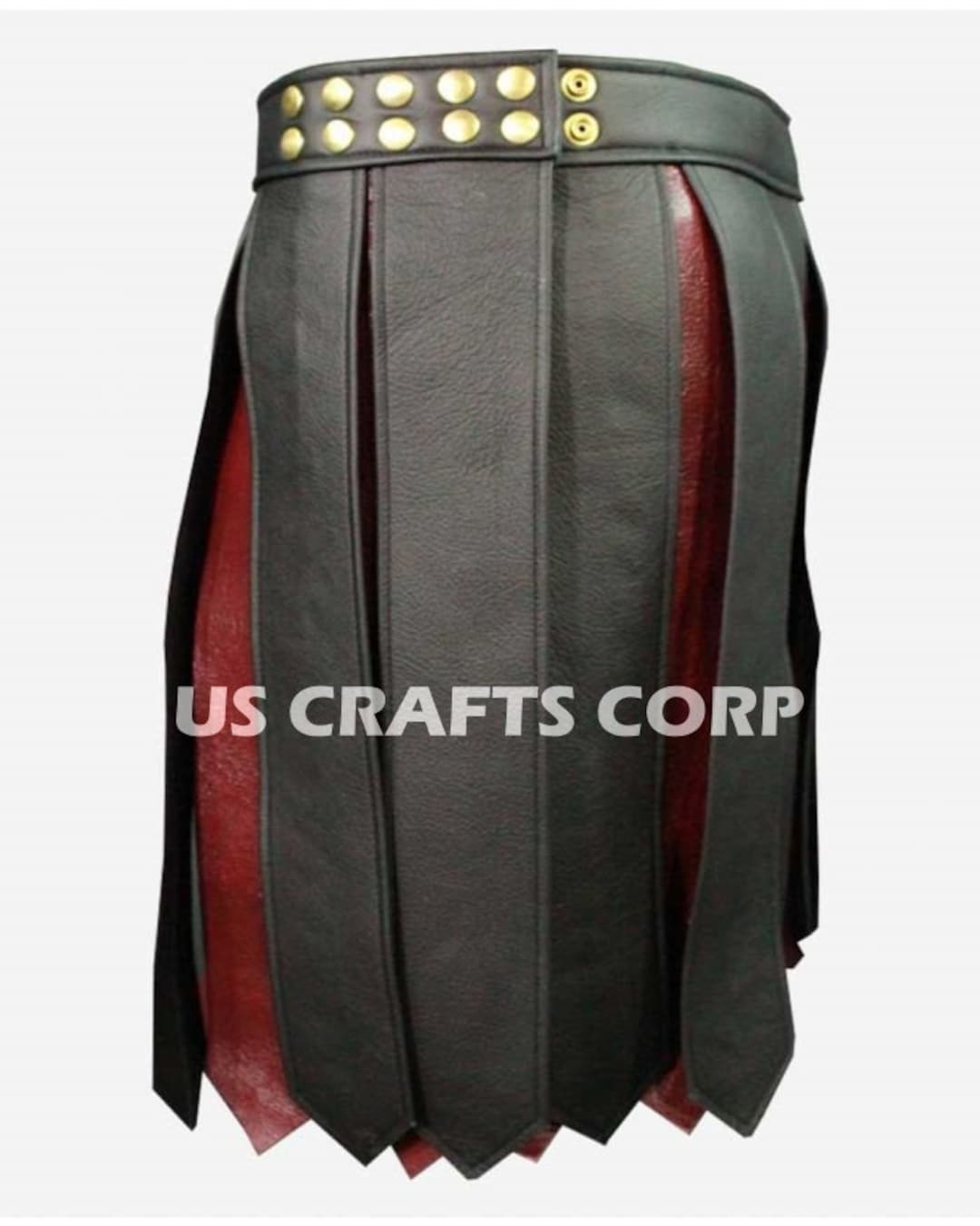 Mens Genuine Leather Roman Gladiator Kilt Steampunk Kilt for Men Men ...