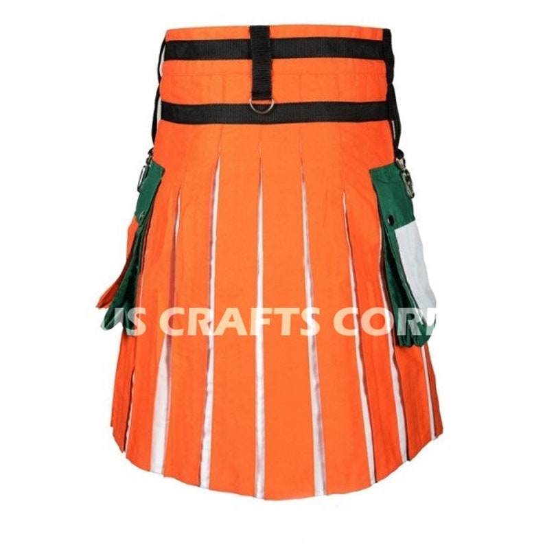 Custom Made Irish Flag Kilt Hybrid Utility Cotton Kilt Scottish Kilt ...