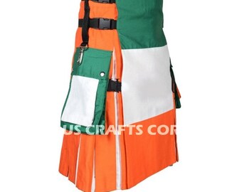 Custom Made German Flag Kilt Hybrid Utility Cotton Kilt Scottish Kilt ...
