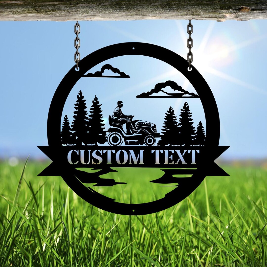 Personalized Lawn Mower Metal Sign Art, Landscape Company Custom Metal ...