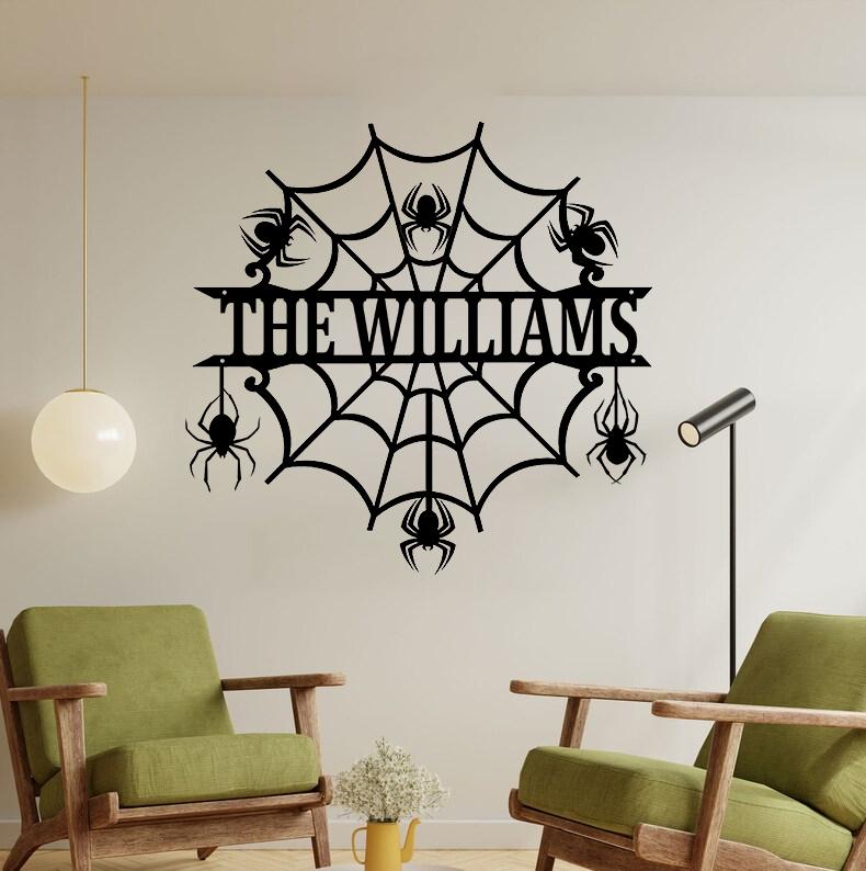 Customized Spider Web Name Sign, Halloween Home Decoration, Halloween ...