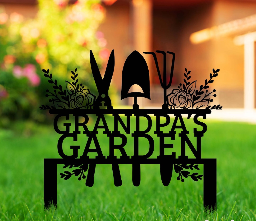 Personalized Garden Sign Metal Garden Tools Sign With Stakes ...