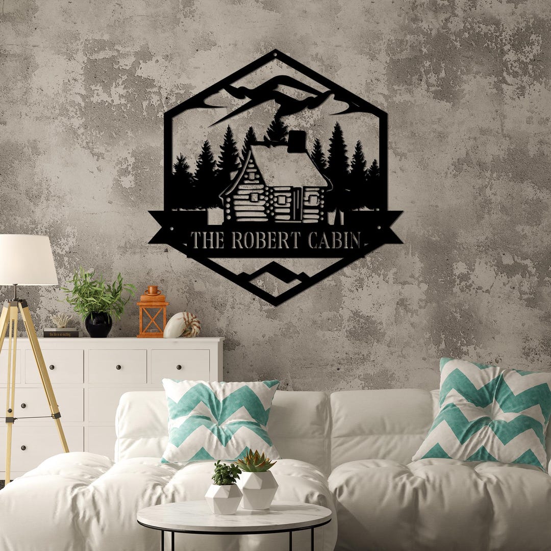 Custom Cabin Metal Sign, Cabin Metal Wall Decor, Lodge Decor, Cabin ...