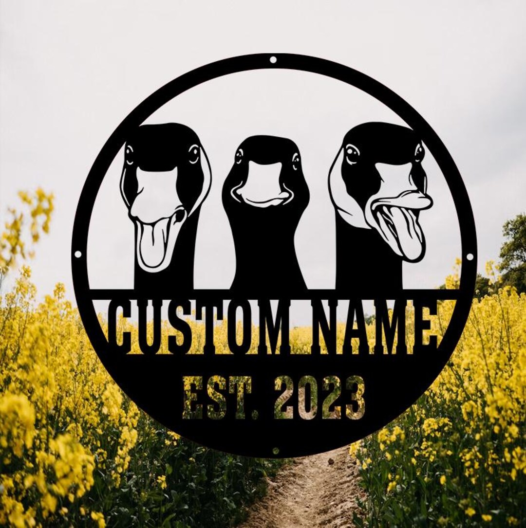 Custom Goose Farm Sign, Personalized Funny Goose Sign, Goose Entrance ...