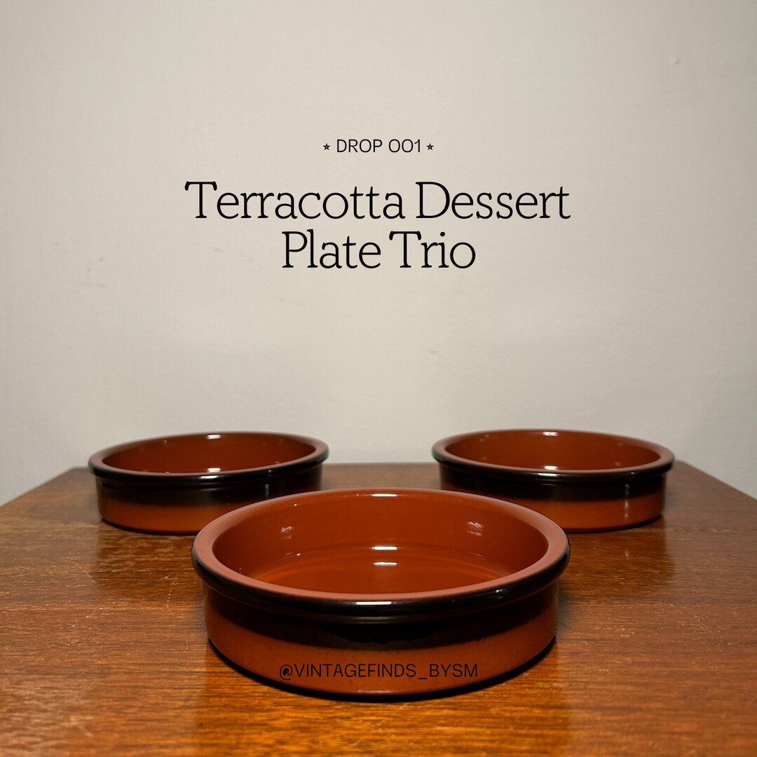 Terracotta Dessert Plate Trio set of 3 - Etsy