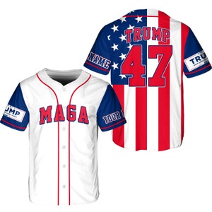 Personalized MAGA Baseball Jersey, Custom Name Trump Baseball Jersey ...