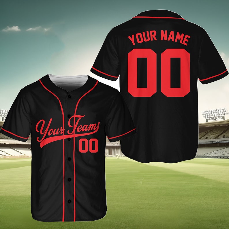 Personalized Team Name and Number Baseball Jersey, Custom Name Baseball ...